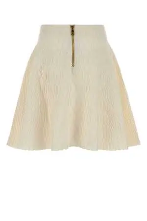 Balmain Flared Knit Skirt - Nude