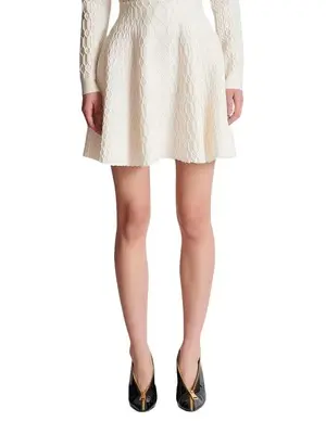 Balmain Flared Knit Skirt - Nude
