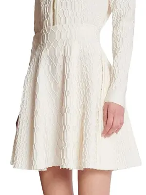 Balmain Flared Knit Skirt - Nude