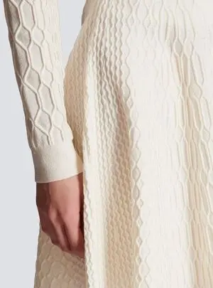 Balmain Flared Knit Skirt - Nude
