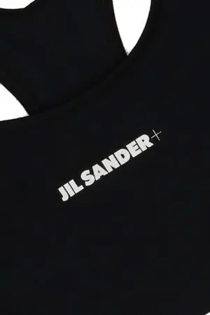 JIL SANDER Logo Printed Sport Bra - Black