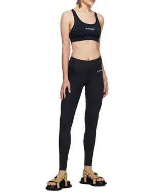 JIL SANDER Logo Printed Sport Bra - Black