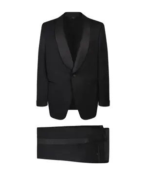 TOM FORD Satin-lapel Single-breasted Suit - Black