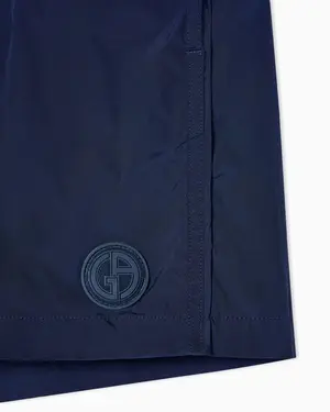 Giorgio Armani Logo Patch Drawstring Swim Shorts