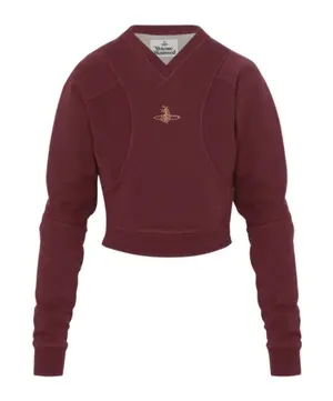 VIVIENNE WESTWOOD Logo Embroidered V-neck Sweatshirt