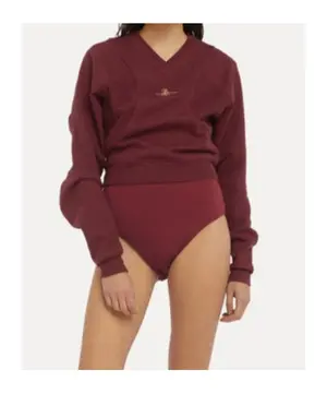 VIVIENNE WESTWOOD Logo Embroidered V-neck Sweatshirt