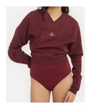 VIVIENNE WESTWOOD Logo Embroidered V-neck Sweatshirt