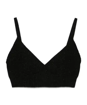 P.a.r.o.s.h Ribbed V-neck Top With Thin Straps