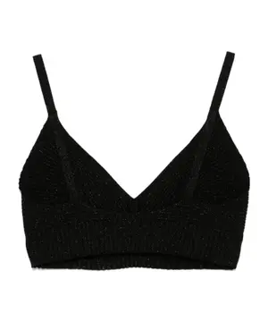 P.a.r.o.s.h Ribbed V-neck Top With Thin Straps