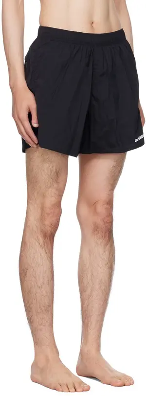 JIL SANDER Logo Elasticated Waist Swim Shorts - Black