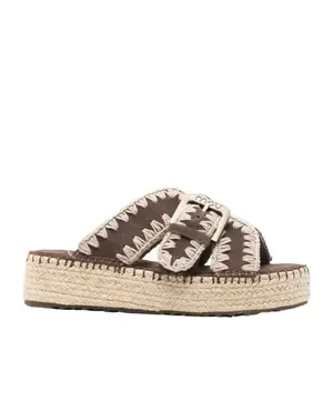Mou Buckle Strappy Sandals - Brown