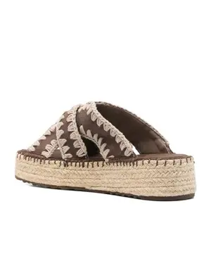 Mou Buckle Strappy Sandals - Brown