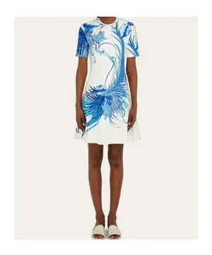 FERRAGAMO Feather Print Dress