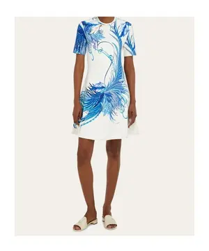 FERRAGAMO Feather Print Dress