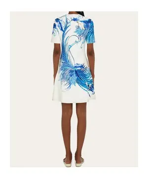 FERRAGAMO Feather Print Dress