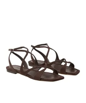JIMMY CHOO Square-toe Flat Sandals