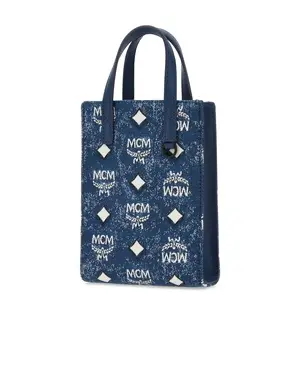 Mcm Aren Denim Mini Tote Bag