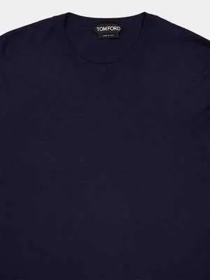 TOM FORD Crewneck Fine-knit Jumper With Long Sleeves - Dark Blue