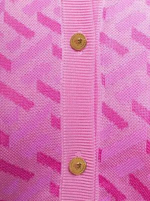 Versace La Greca Monogram Button-up Cardigan