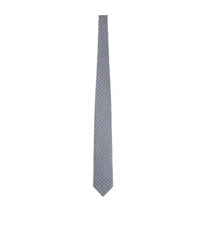 TOM FORD Micro Pattern Silk Neck Tie - Gray