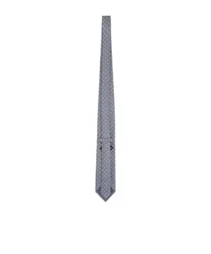 TOM FORD Micro Pattern Silk Neck Tie - Gray