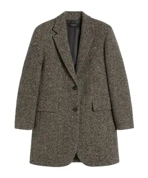 Max Mara Herringbone Tweed Coat