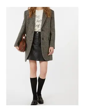 Max Mara Herringbone Tweed Coat