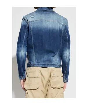 Dsquared2 Distressed Denim Sport Jacket - Blue