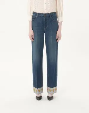 Valentino Garavani High Waist Jeans With Heart Motif