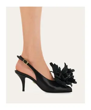 FERRAGAMO Floral Slingback Stiletto Heeled Sandals