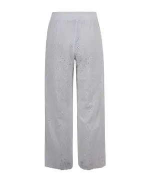 ERMANNO FIRENZE Embroidered Wide-leg Pants - Gray