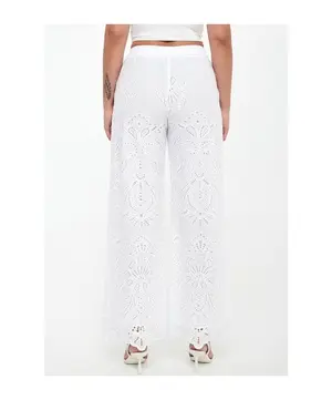 ERMANNO FIRENZE Embroidered Wide-leg Pants - Gray