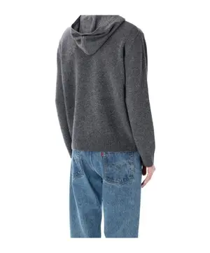 SPORTY  RICH Sporty & Rich Embroidered Knitted Hoodie