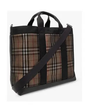 Burberry Checked Mesh Tote Bag