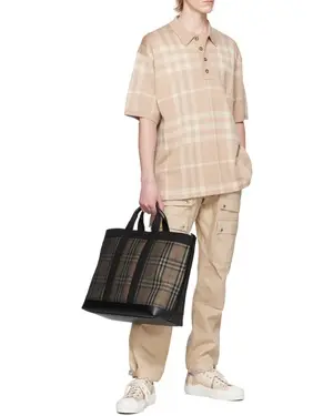 Burberry Checked Mesh Tote Bag