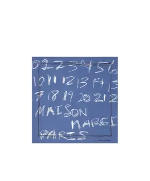 MAISON MARGIELA Foulard With Numerical Motif - Dark Blue