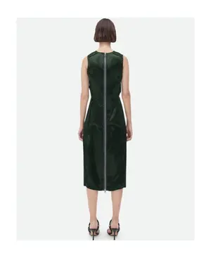 Bottega Veneta V-neck Satin Midi Dress