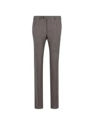 Canali Checked Button Suit - Gray