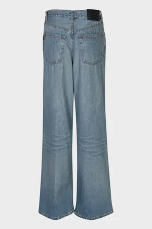 HAIKURE Pleated Wide-leg Jeans With Belt Loops - Gray