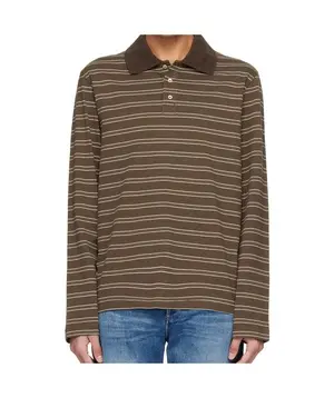 A.p.c. Button Detailed Striped Polo Shirt