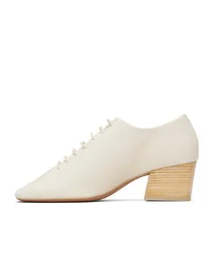 LEMAIRE 55mm Souris Square Toe Lace-up Pumps - White