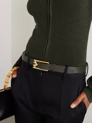 Victoria Beckham Buckle Belt - Dark Olive