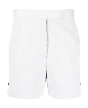 Thom Browne Striped High-waisted Tailored Shorts - Medium Gray