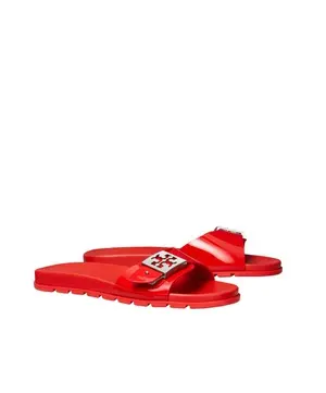 Tory Burch Logo Buckle Slip-on Slides