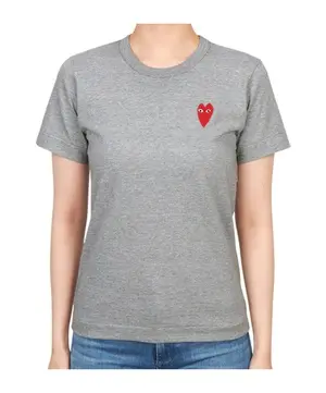 Comme Des Garçons Short Sleeve Crewneck T-shirt With Logo - Gray