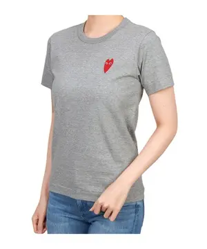Comme Des Garçons Short Sleeve Crewneck T-shirt With Logo - Gray