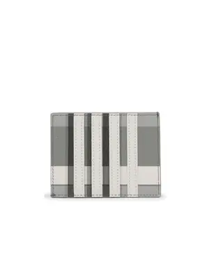 Thom Browne Logo-tag Check-pattern Cardholder - Black