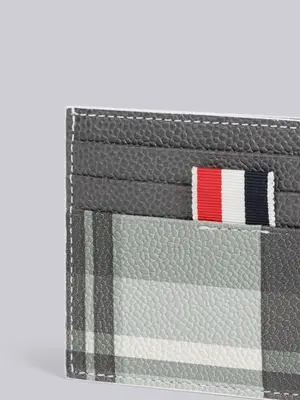 Thom Browne Logo-tag Check-pattern Cardholder - Black