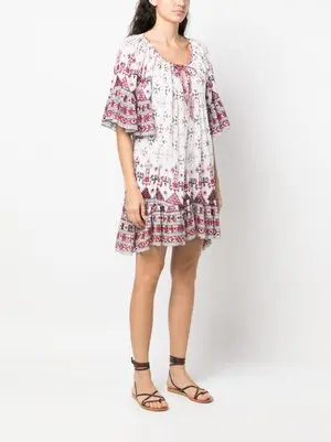 Isabel Marant Étoile Geometric Print Ruffled Mini Dress
