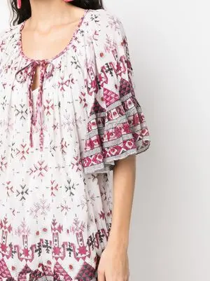 Isabel Marant Étoile Geometric Print Ruffled Mini Dress